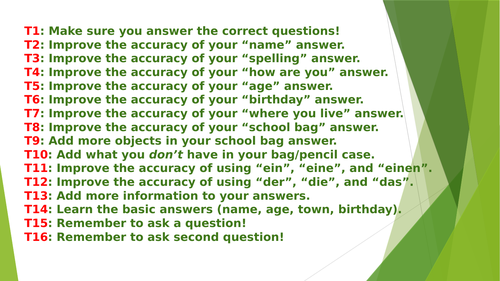 Y7 German Lesson 14 and 15 - Speaking or Writing Assessment | Teaching ...