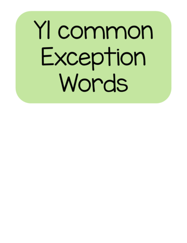 Year 1 and Year 2 (KS1) Common Exception Words Flashcards | Teaching ...