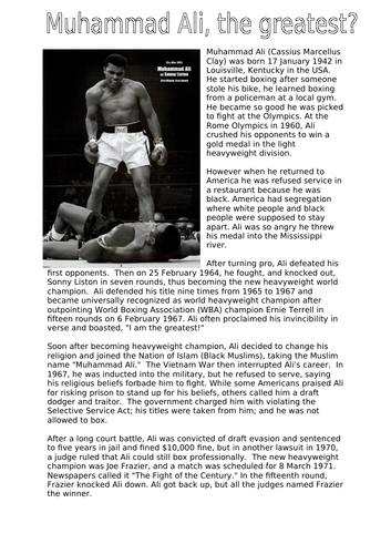 Muhammed Ali and USA Civil Rights. | Teaching Resources