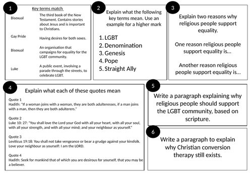 Religious Studies LGBT Lesson 6 of 6 | Teaching Resources