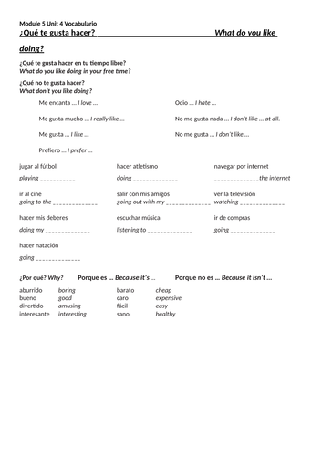 TIEMPO LIBRE BUNDLE | Teaching Resources