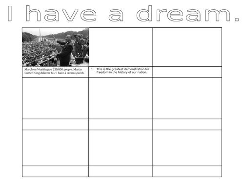 MLK Martin Luther King project | Teaching Resources