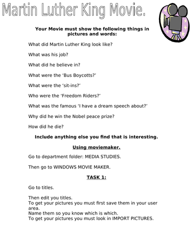 MLK Martin Luther King project | Teaching Resources