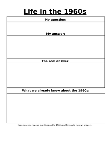 Life in the 60s | Teaching Resources