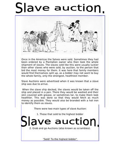 Slavery unit | Teaching Resources