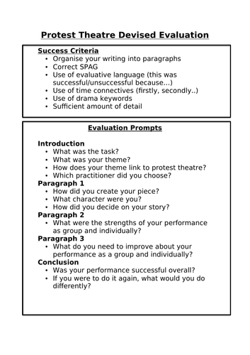 Protest Theatre Drama SOW | Teaching Resources