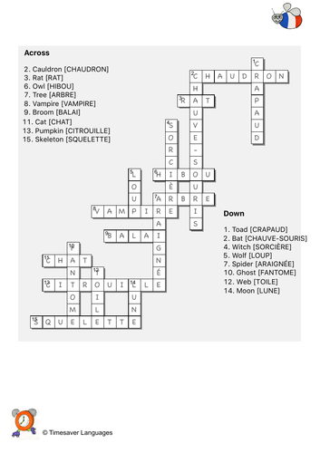 Halloween French - Vocabulary PowerPoint, Crosswords, Puzzles ...