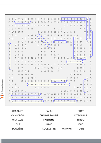 Halloween French - Vocabulary PowerPoint, Crosswords, Puzzles ...