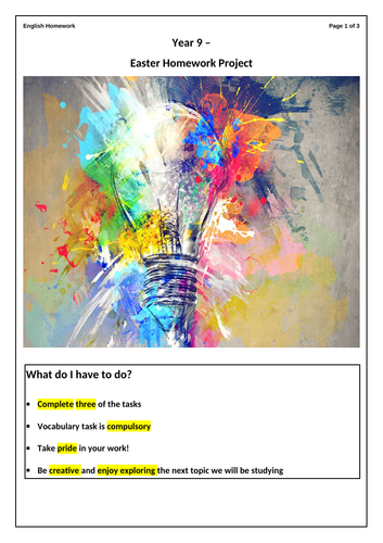 Creative Writing & Poetry - Homework Project | Teaching Resources