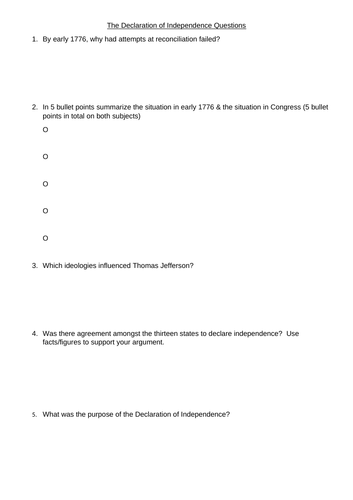 The Declaration of Independence lesson | Teaching Resources