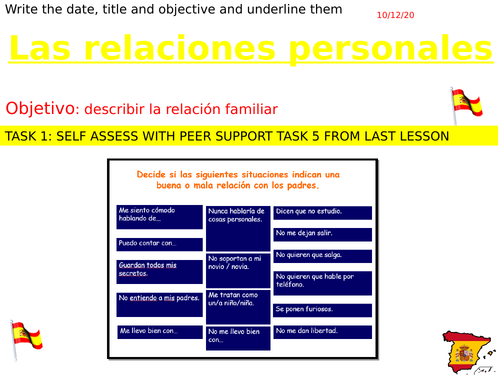 FAMILY AND RELATIONSHIPS: IB SPANISH AB INITIO BUNDLE | Teaching Resources