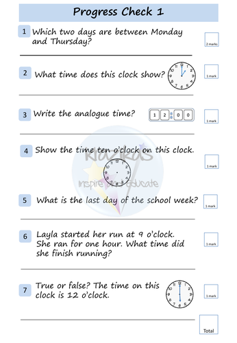 Functional Skills Maths - Entry Level 1 - Time | Teaching Resources