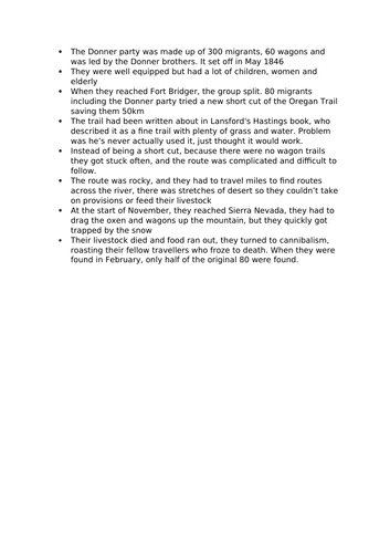 What issues do the Donner Party show us about moving West? | Teaching ...