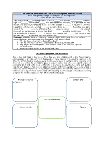 USA 1918-41 - 4.3 The Second New Deal | Teaching Resources