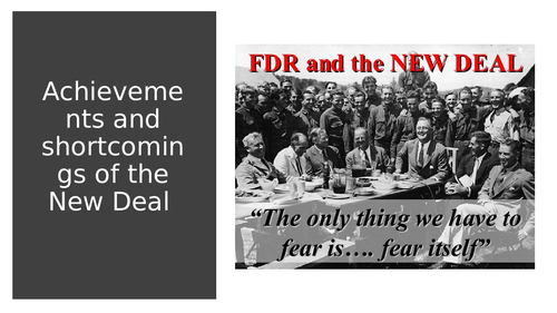 USA 1918-41 - 5.3 Summary of the New Deal | Teaching Resources