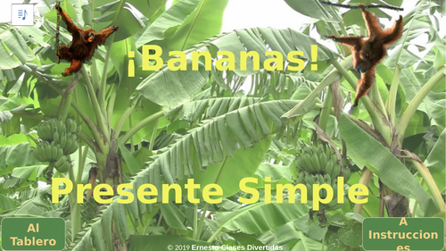 Present Simple Tense Bananas Interactive Spanish PowerPoint Game ...
