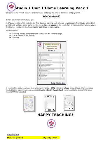 French Personal Information (Studio 1, Unit 1) | Teaching Resources