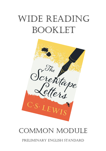 Booklet - The Screwtape Letters - During Reading Activities | Teaching ...