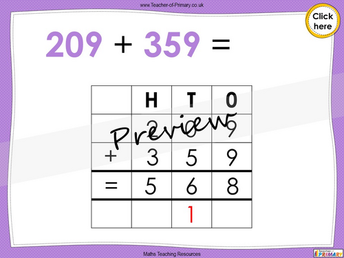 Column Addition 2 - Year 3 | Teaching Resources