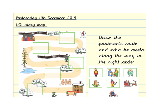The Jolly Christmas Postman Drawing a Story Map | Teaching Resources