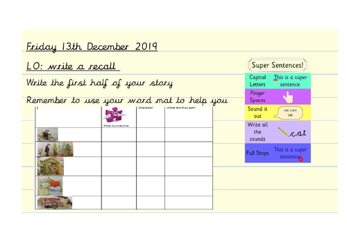 The Jolly Christmas Postman Recalling and Writing the Story | Teaching ...
