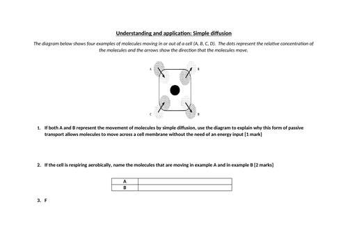 Diffusion & facilitated diffusion (WJEC A-level Biology) | Teaching ...