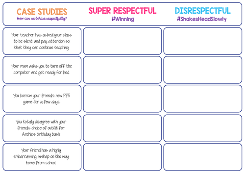 Behaviour and Respect PSHE | Teaching Resources