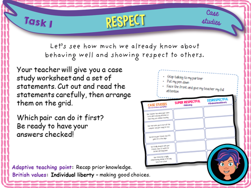 Behaviour and Respect PSHE | Teaching Resources