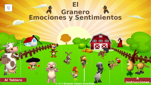 Feelings and Emotions Barnyard Interactive Spanish Powerpoint Game ...