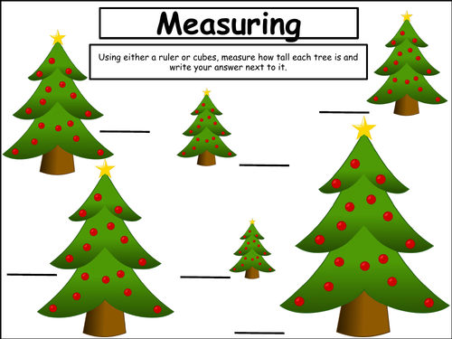 Measuring Xmas Items Tall and Wide | Teaching Resources