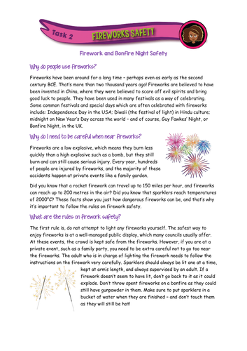 Bonfire + Fireworks Safety | Teaching Resources