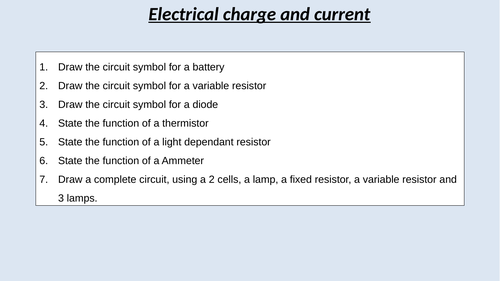 AQA GCSE Physics (4.2.1.2) Electricity - Electrical charge and current ...