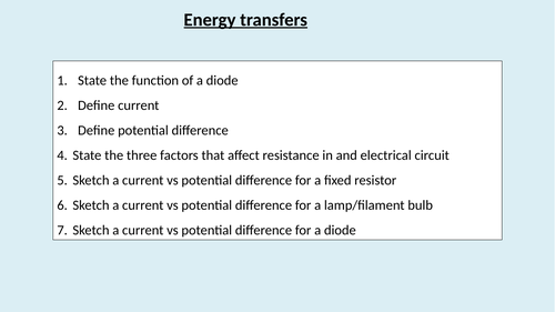 AQA GCSE Physics (4.2.4) Electricity - Energy transfers | Teaching ...