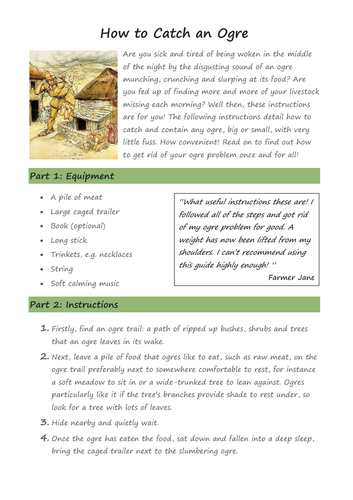 How to Catch an Ogre Example Instructions with Feature Identification ...