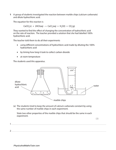GCSE EDEXCEL Chemistry Rate Of Reaction Complete Revision Summary ...