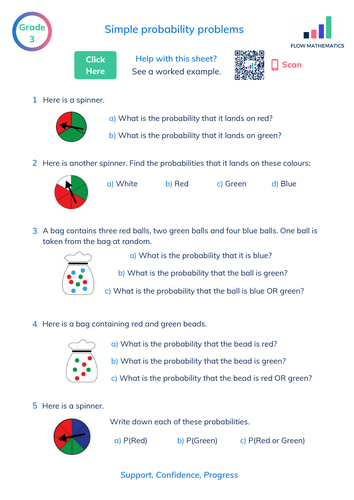 Simple probability problems | Teaching Resources
