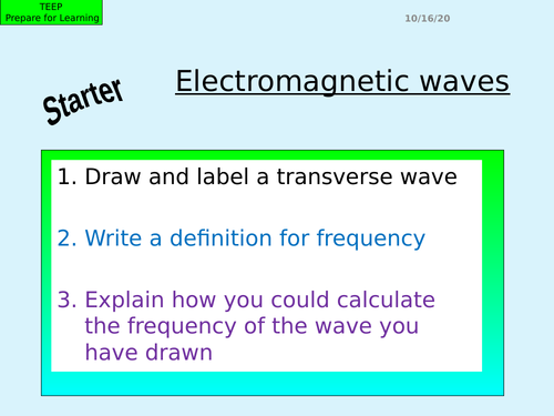 Electromagnetic waves lesson | Teaching Resources
