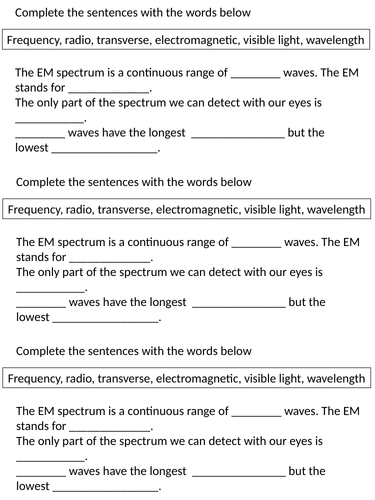 Electromagnetic waves lesson | Teaching Resources