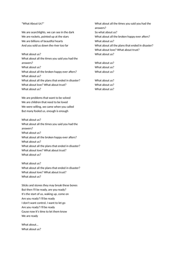 A pack of Karaoke comprehension questions based on popular songs ...