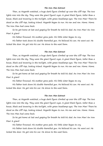 The Iron Man Dialogue Writing Example Text, Feature Identification ...