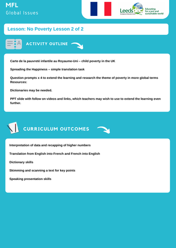 No Poverty - French | Teaching Resources