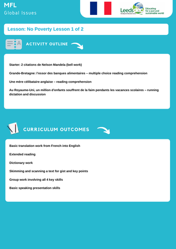 No Poverty - French | Teaching Resources