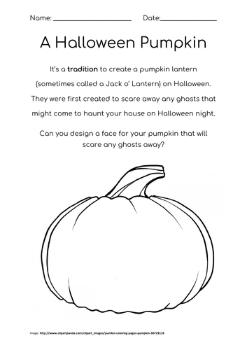 A Halloween Pumpkin | Teaching Resources