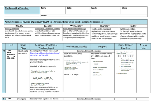 Year 6 Maths Planning (based on White Rose) | Teaching Resources