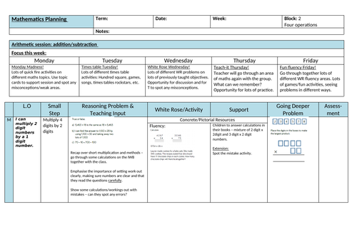 Year 6 Maths Planning (based on White Rose) | Teaching Resources