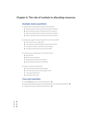 2.2 The role of markets in allocating resources (IGCSE Microeconomics ...