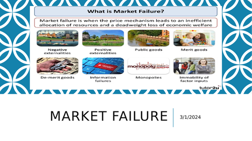 2.10 Market failure (IGCSE Microeconomics) | Teaching Resources