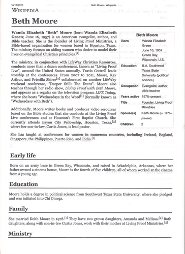 Beth Moore, Living Proof Ministries | Teaching Resources