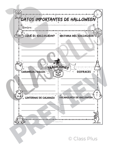 Halloween Datos de Interés y Actividad de Escritura y Aprendizaje ...