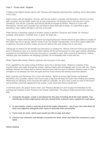 10X Year 7 Cover Lessons - English | Teaching Resources